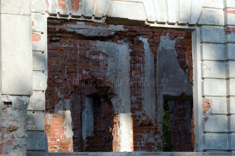 Window of Internal Brick Walls of Destroyed Palace Stock Image - Image ...