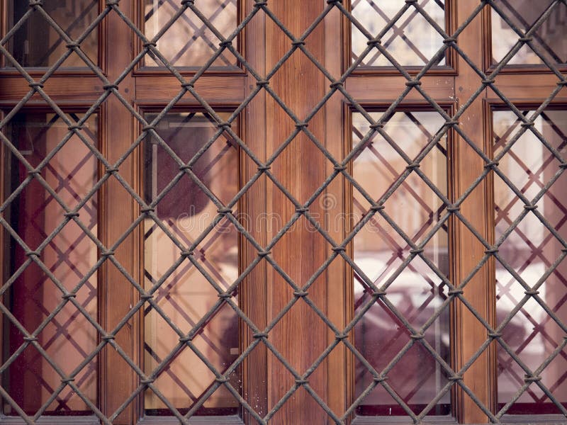 Window with Iron Security Bars Stock Image - Image of fancy, metal ...