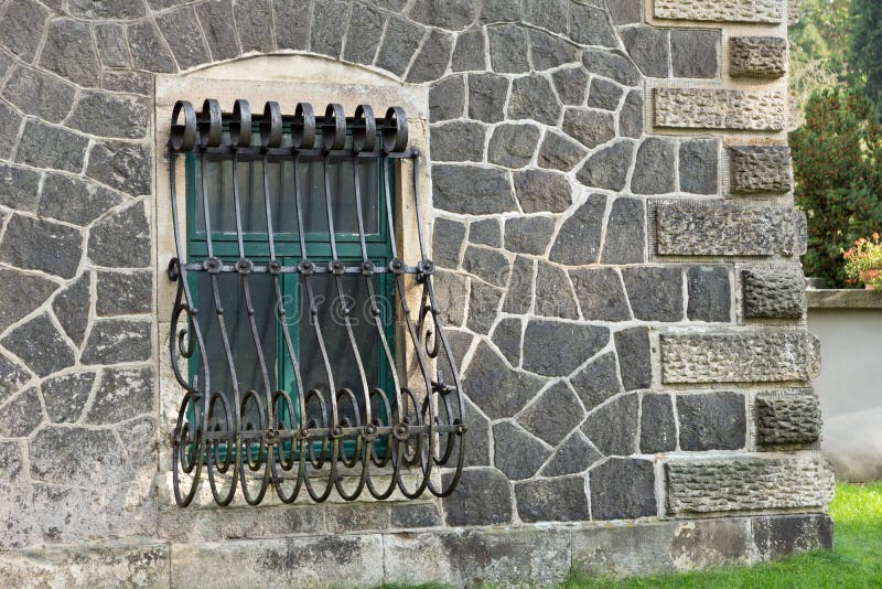 Window Iron Fence with Protecting Dragons Stock Image - Image of ...