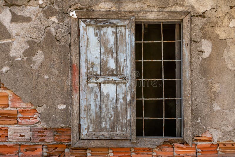 Window and Iron Window Bars of an Old House Stock Image - Image of ...