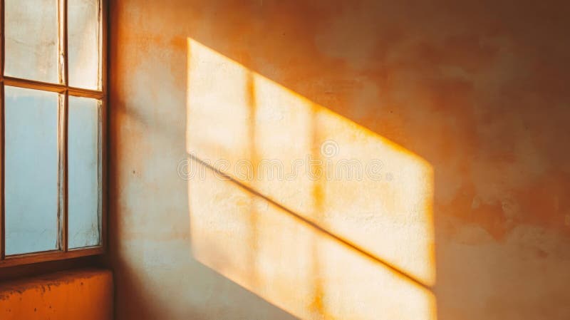 Window Light Casting Geometric Shadow on Wall Stock Illustration ...