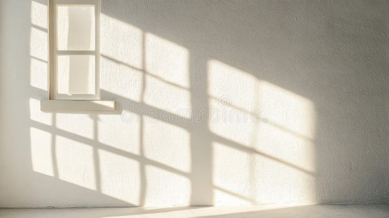 Window Light Casts Shadow on White Wall Stock Illustration ...