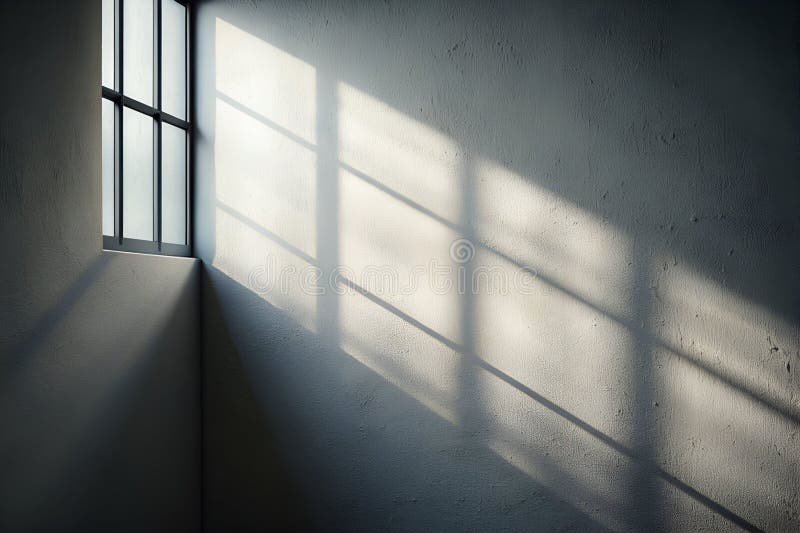A Window with a Light Shining on it and a Shadow on the Wall. Stock ...