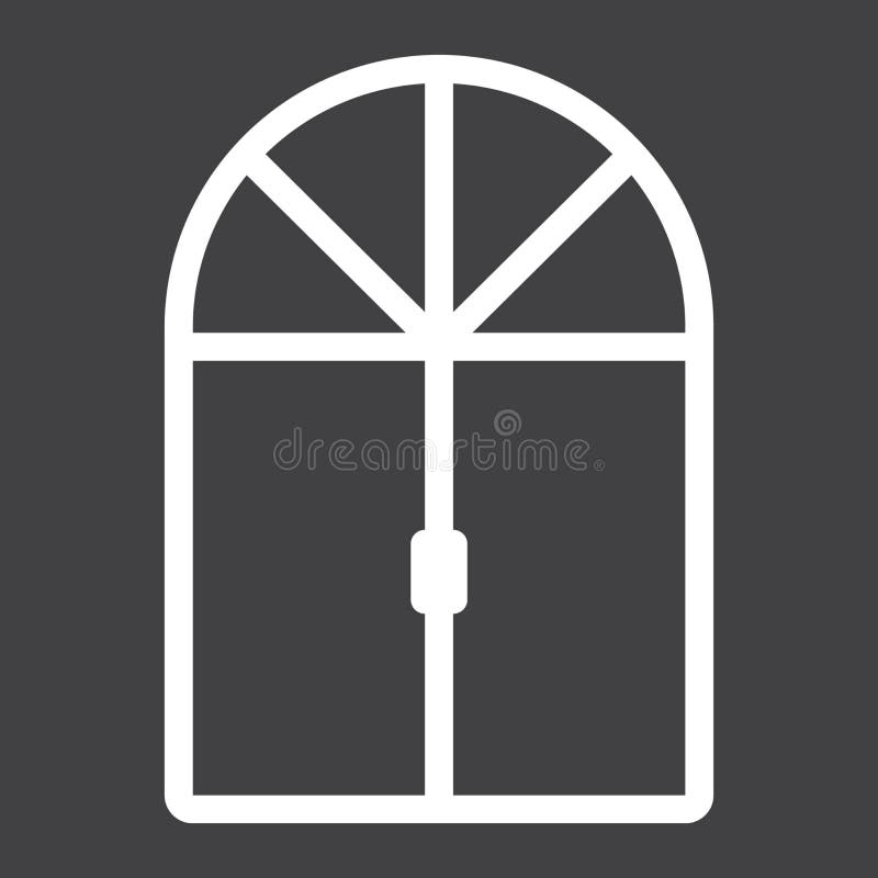Window Line and Glyph Icon. Frame Vector Illustration Isolated on White ...
