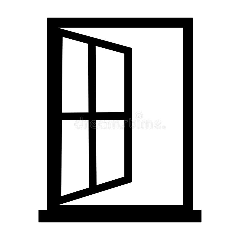 Window Linear Icon on White Background. Window Open Sign. Window Symbol ...