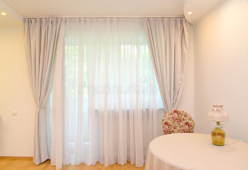 Window in the Living Room. Interior in Light Colors Stock Image - Image ...