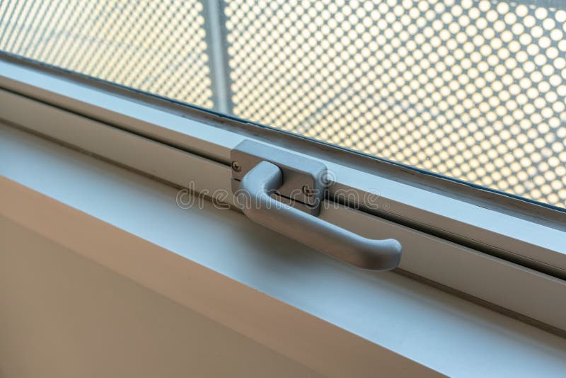 Window Lock Handle in Grey Color with Two Bolt Stock Photo - Image of ...