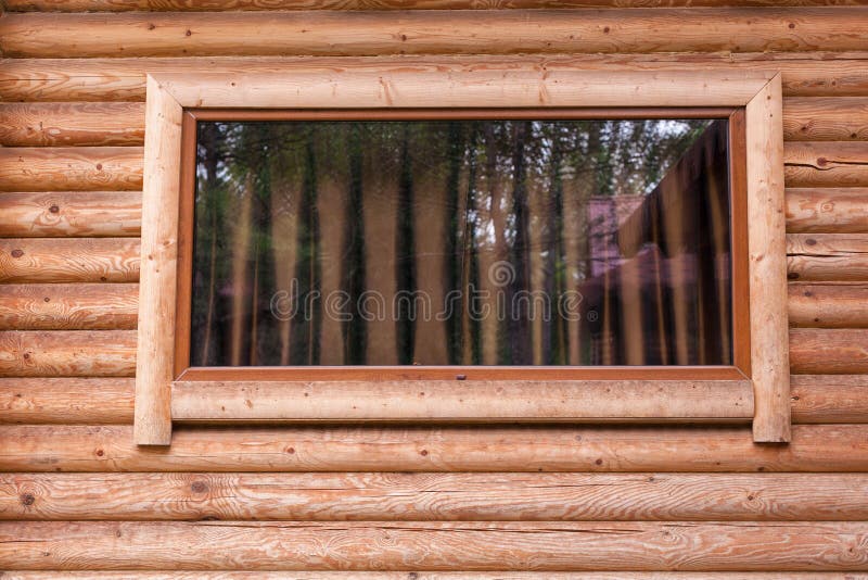Window log house. stock image. Image of nature, front - 40887435
