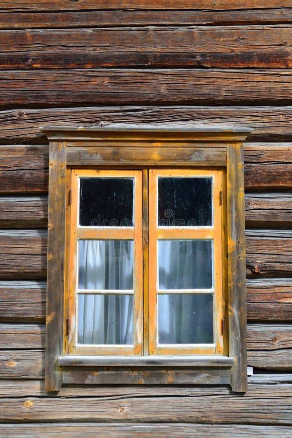 Window on log house stock image. Image of retro, architecture - 73736719