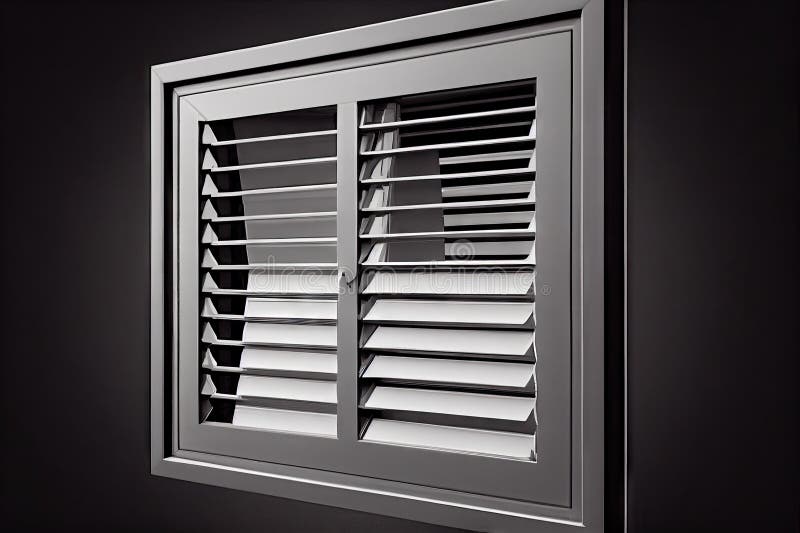 Window Louver with Privacy Grille, Providing Added Security Stock ...