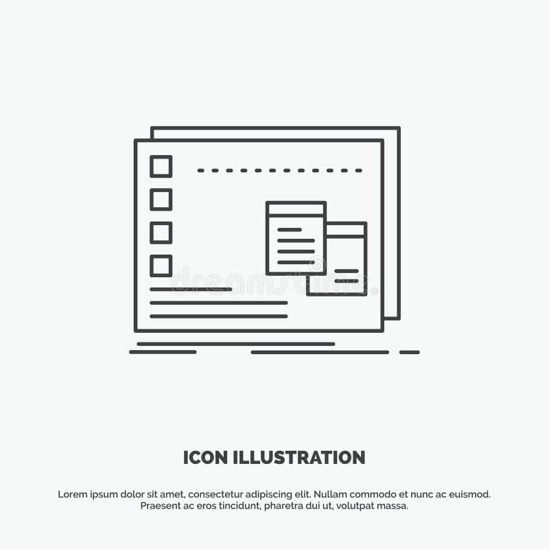 Window Mac Operational Os Program Icon Line Vector Gray Symbol For