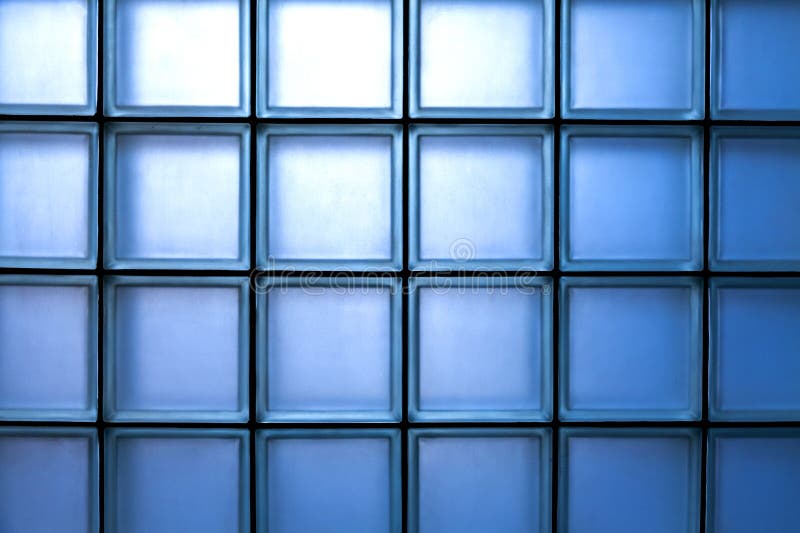 Window is Made of a Blue Glass Block Glowing from the Inside. Glass ...