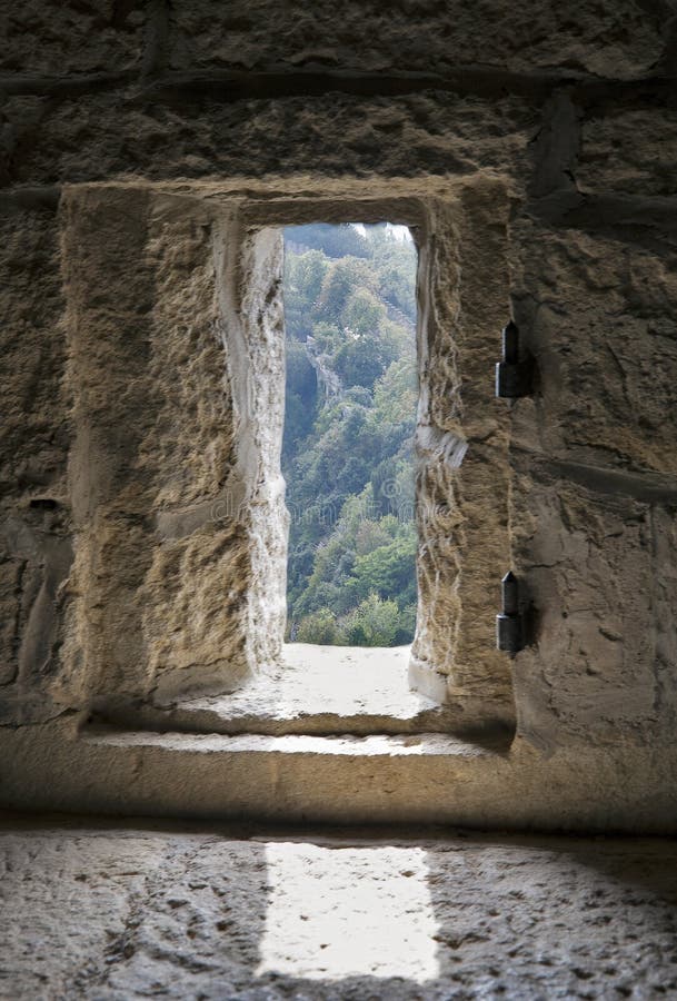Window in a Medieval Castle, San Marino. Stock Image - Image of room ...