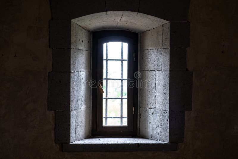 Window in the Medieval Fortress. Stock Image - Image of city, frame ...