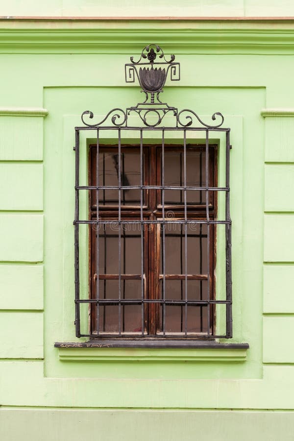 Window with Metal Security Bars Stock Image - Image of glass, blind ...