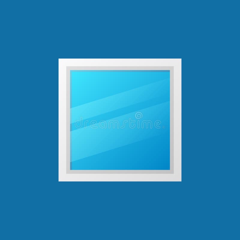 Window Minimal Colored Vector Icon on Blue Background Stock Vector ...