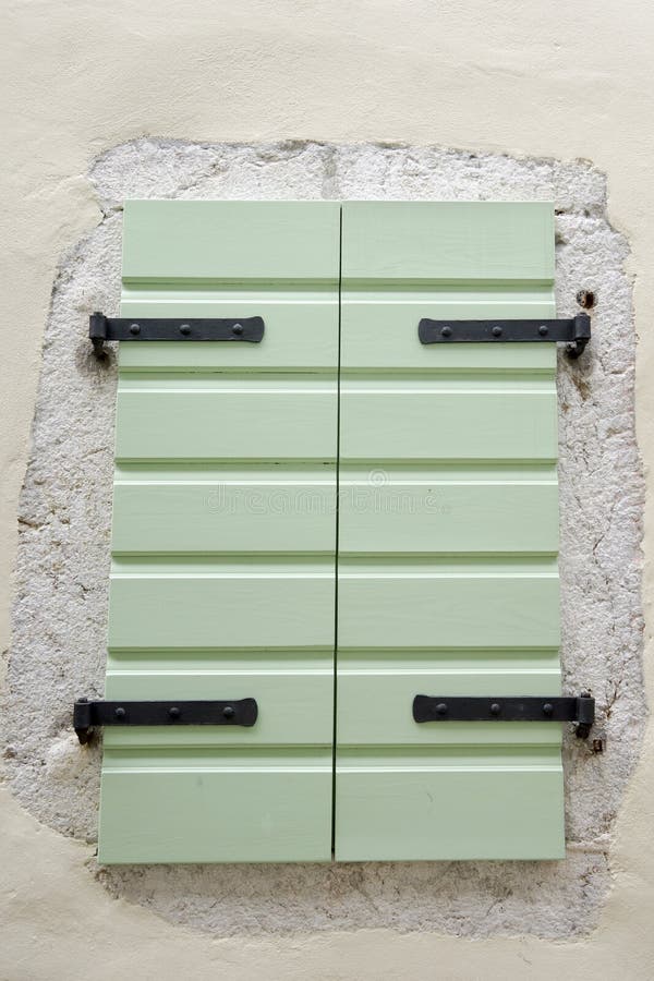 Window with mint shutters stock image. Image of authentic - 34001499