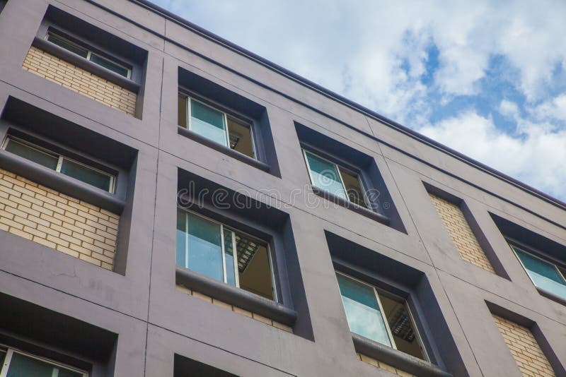 Window of the Modern Office Building Stock Image - Image of blue, glass ...