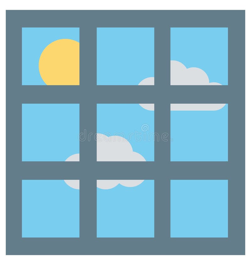 Window, Morning View Color Isolated Vector Icon Stock Vector ...