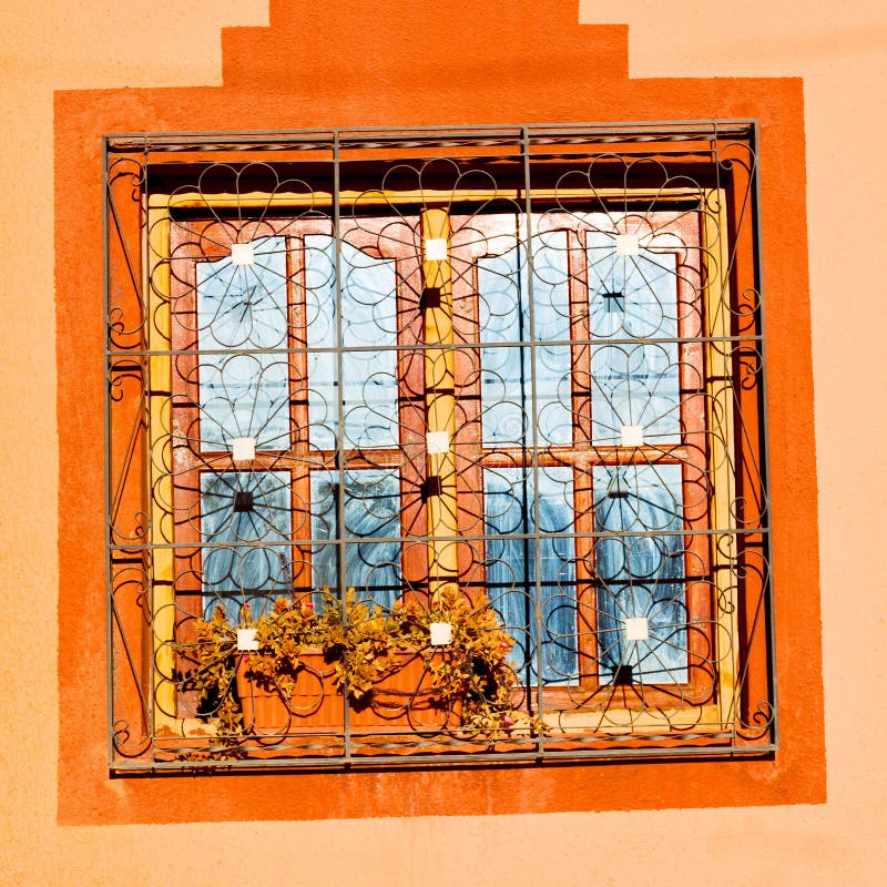 Window in Morocco Africa Old Construction and Brown Wall Stock Photo ...