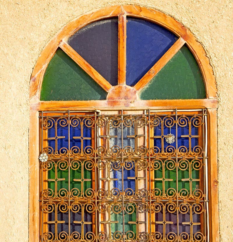 Window in Morocco Africa and Old Construction Wal Brick Histori Stock ...