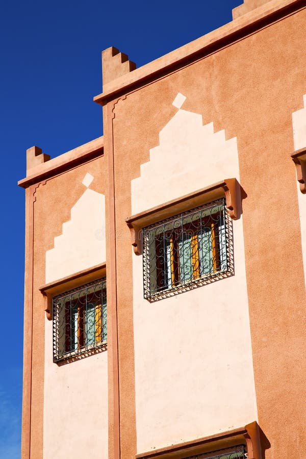 Window in Morocco Africa and Old Construction Wal Brick Histori Stock ...