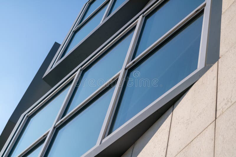 Window and Mullion on a Contemporary Modern Building. Detail Design and ...