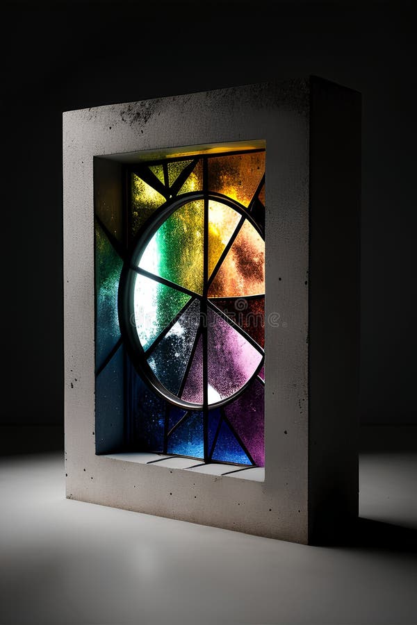 Window with a Multicolor Stained Glass Pattern. 3d Render Stock ...