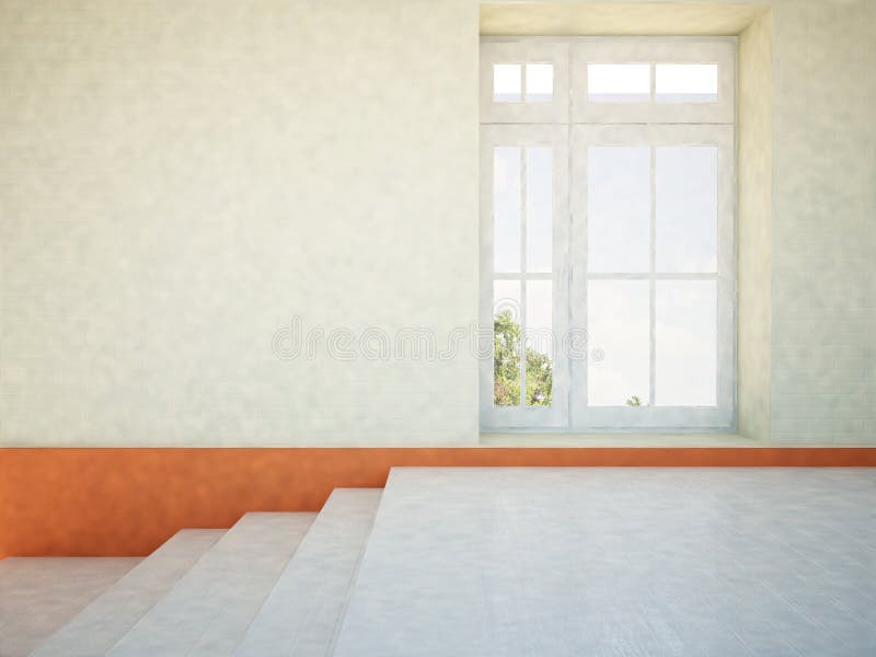 Window near the stairs, stock illustration. Illustration of parquet ...