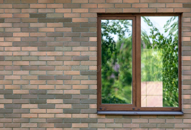 Brick Window in the Wall at a Construction Site Stock Photo - Image of ...