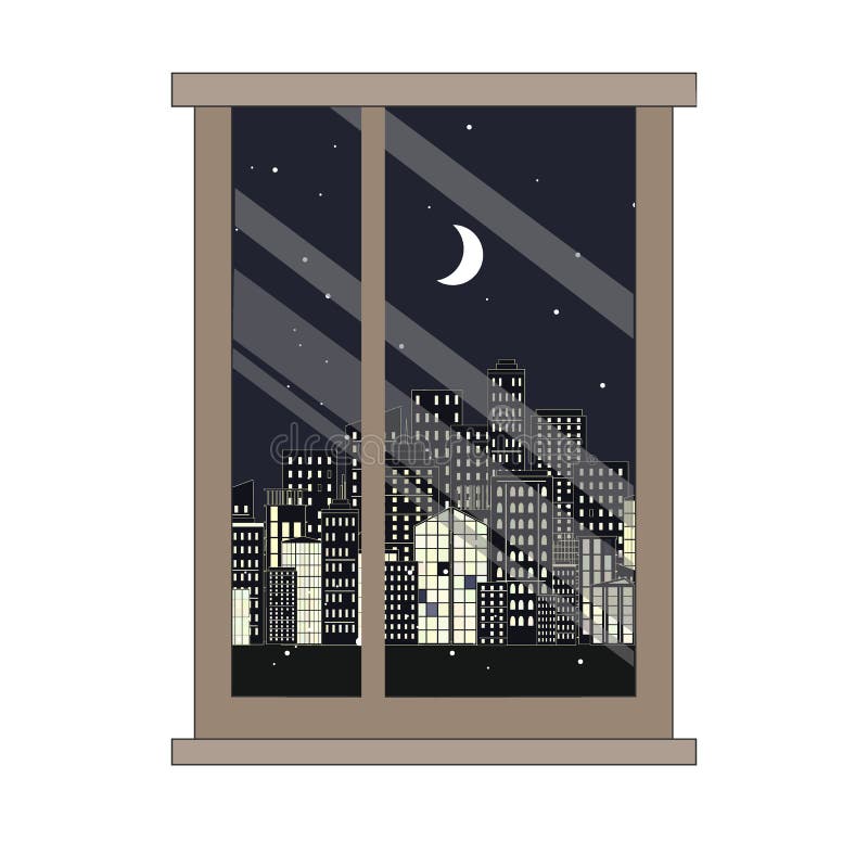 Night Time Sky Window View Stock Illustrations – 335 Night Time Sky ...