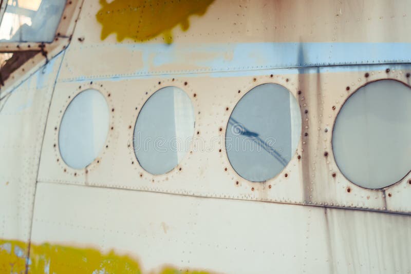 Window of old aircraft stock image. Image of fuselage - 120579415