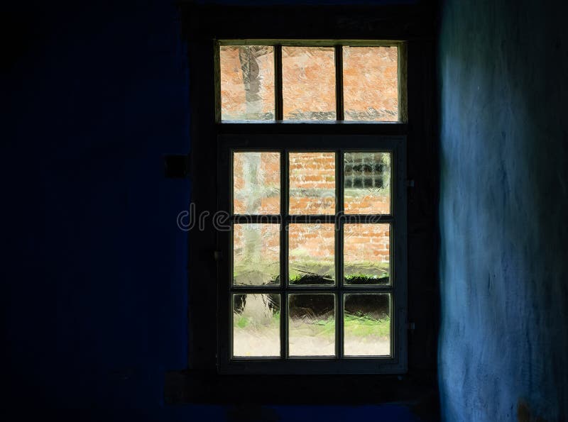 The Window of an Old Farmhouse, Inside Stock Image - Image of glass ...