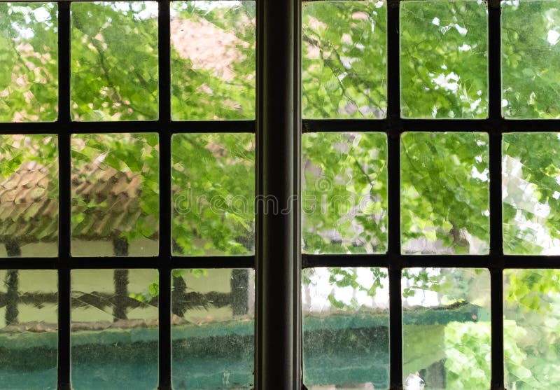 The Window of an Old Farmhouse Inside Stock Image - Image of material ...
