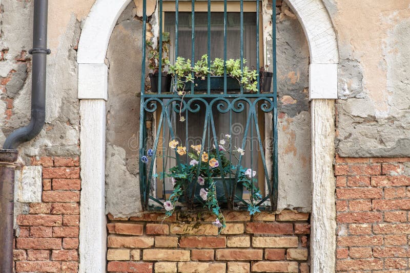 Window of an Old House in Venice Italy Stock Image - Image of painted ...