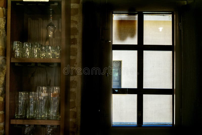 Window of an old pub stock photo. Image of backlit, corbel - 126333516