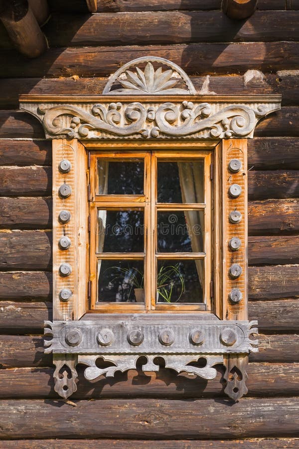 House Window in Russian Village Stock Photo - Image of tradition ...