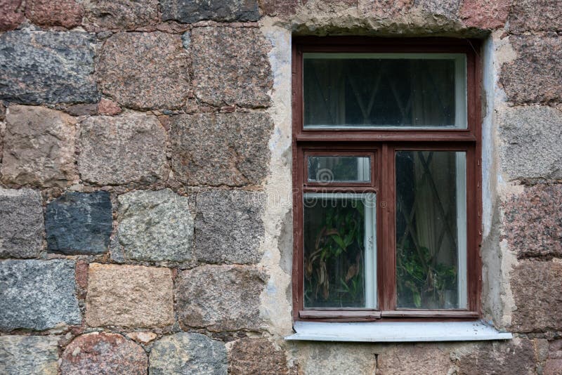 Window in stone wall stock photo. Image of europe, horizontal - 194479566
