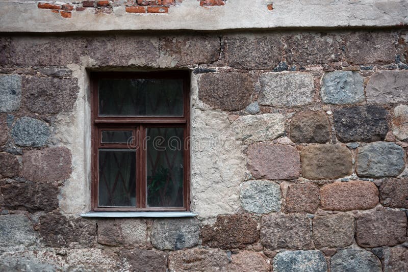 Window in stone wall stock photo. Image of border, frame - 199045844