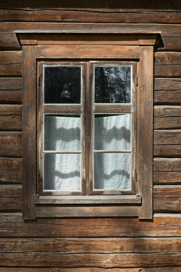 Window on a wood building. stock image. Image of vintage - 296044289