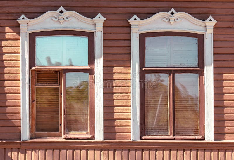 Window in an Old Wooden House. Background Stock Photo - Image of retro ...