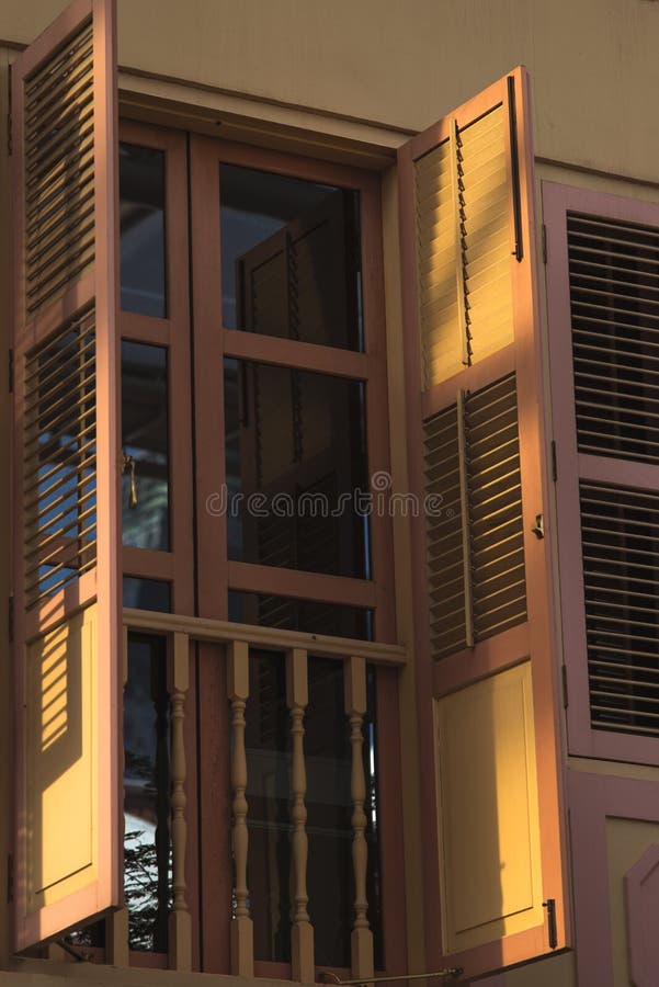 Window with open shutter stock image. Image of evening - 42283095