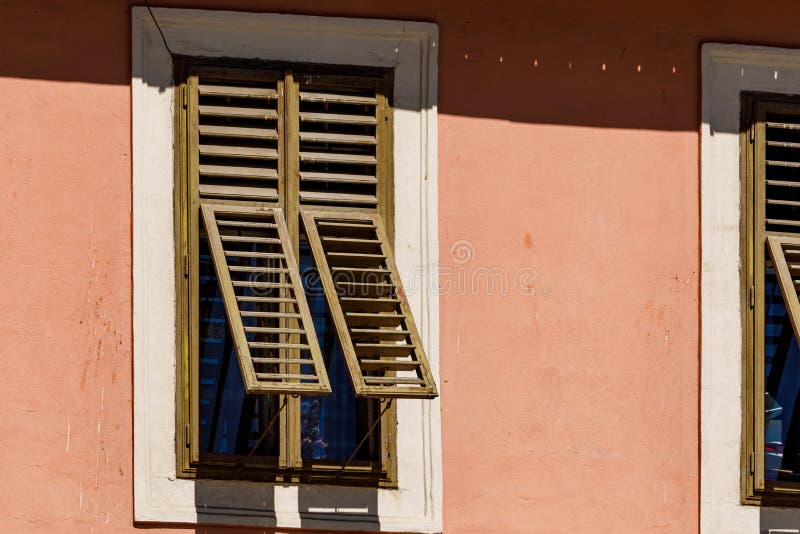 Window with open Shutter stock photo. Image of stone - 233195900