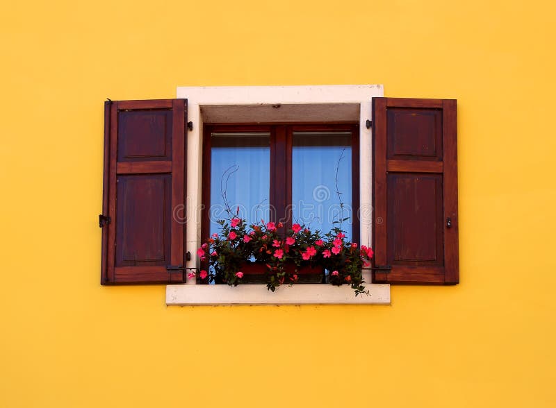 A Window with Open Shutters Stock Image - Image of window, shutter ...