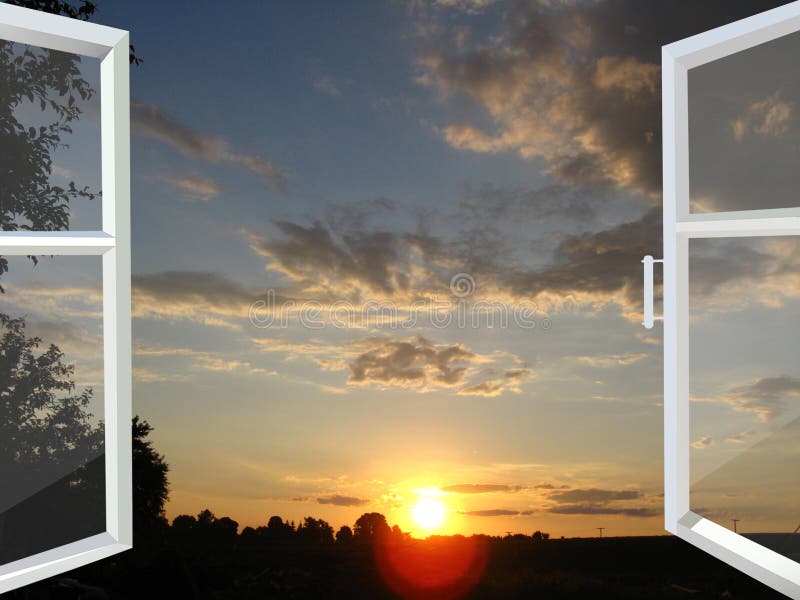 Window Opened To the Sunset Stock Photo - Image of line, opened: 46359526