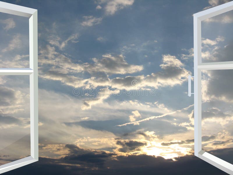 Window Opened To the Sunset Stock Photo - Image of blue, heaven: 46404682