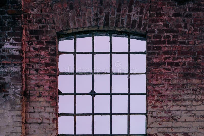 The Window Opening in the Brick Wall of an Abandoned Old Building Stock ...