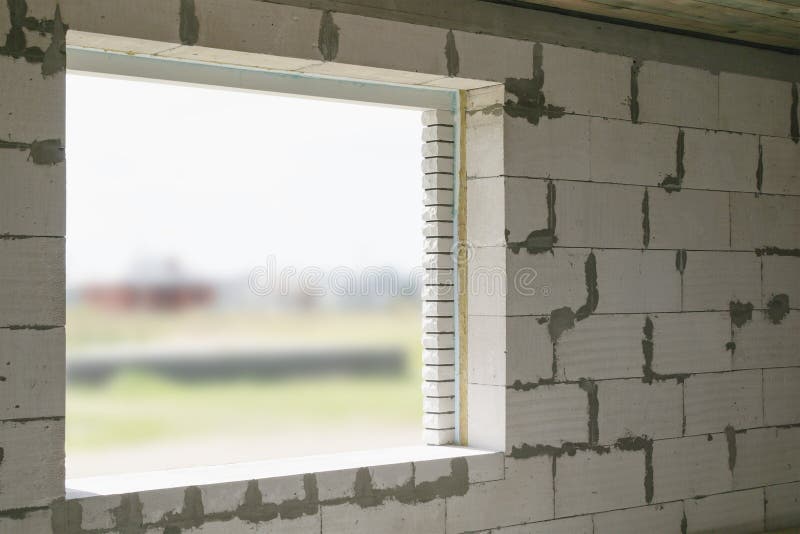 Window Opening in a New House Stock Photo - Image of interior, concept ...