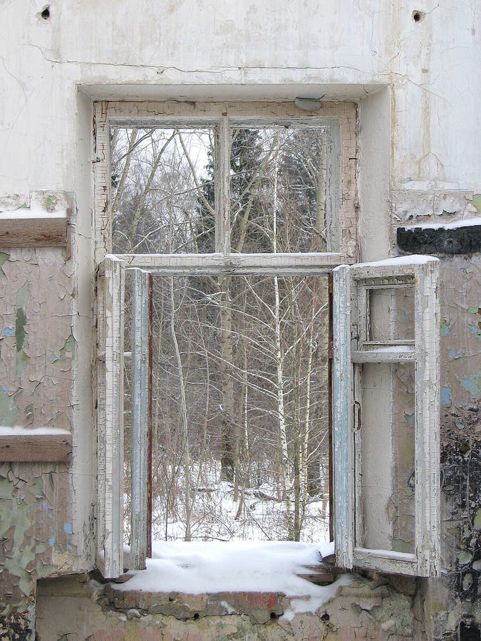 Window Opening in an Old Abandoned Building Stock Photo - Image of ...