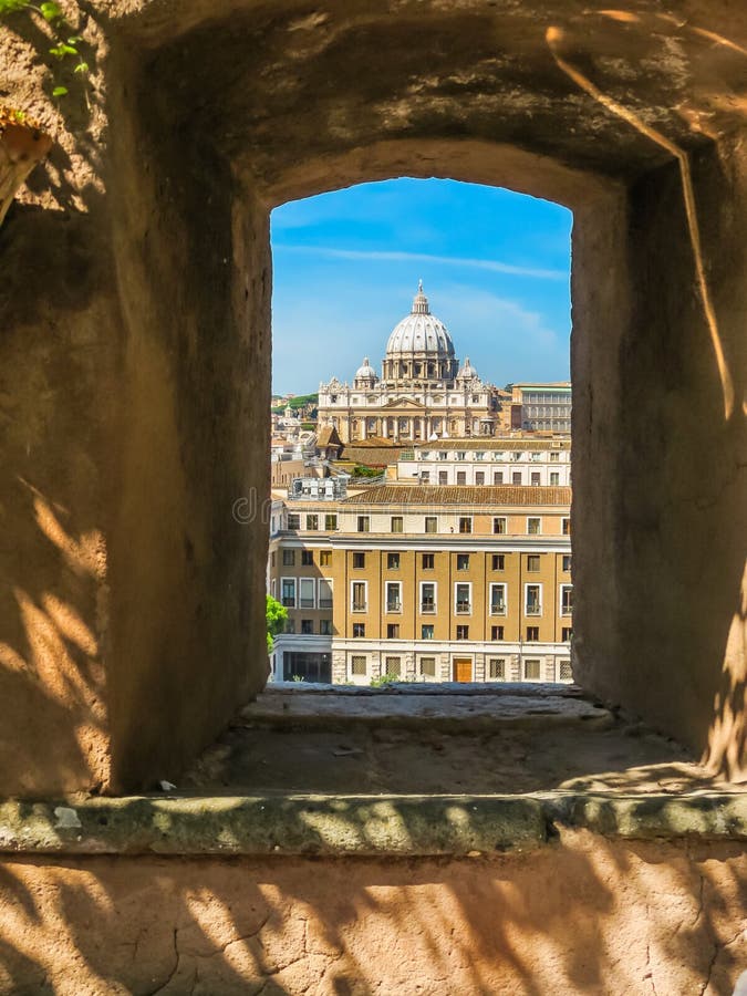 Window Overlooking Vatican and Rome Stock Image - Image of historic ...